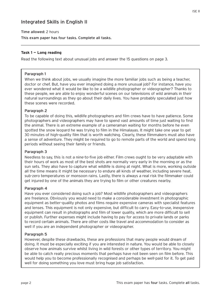 ISE II Sample Paper 7 Overview | PDF | Water | Earth Sciences