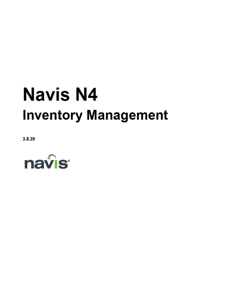 Navis N4 Inventory Management Guide | PDF | License | Computer Science