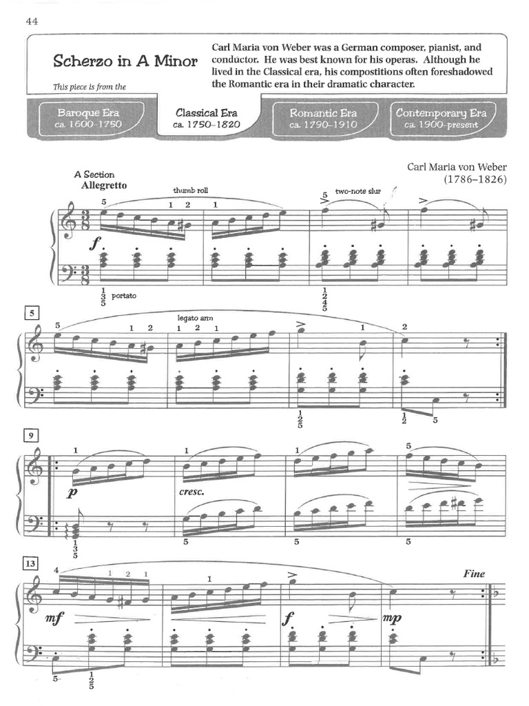 Sheet music Scherzo in A minor | PDF