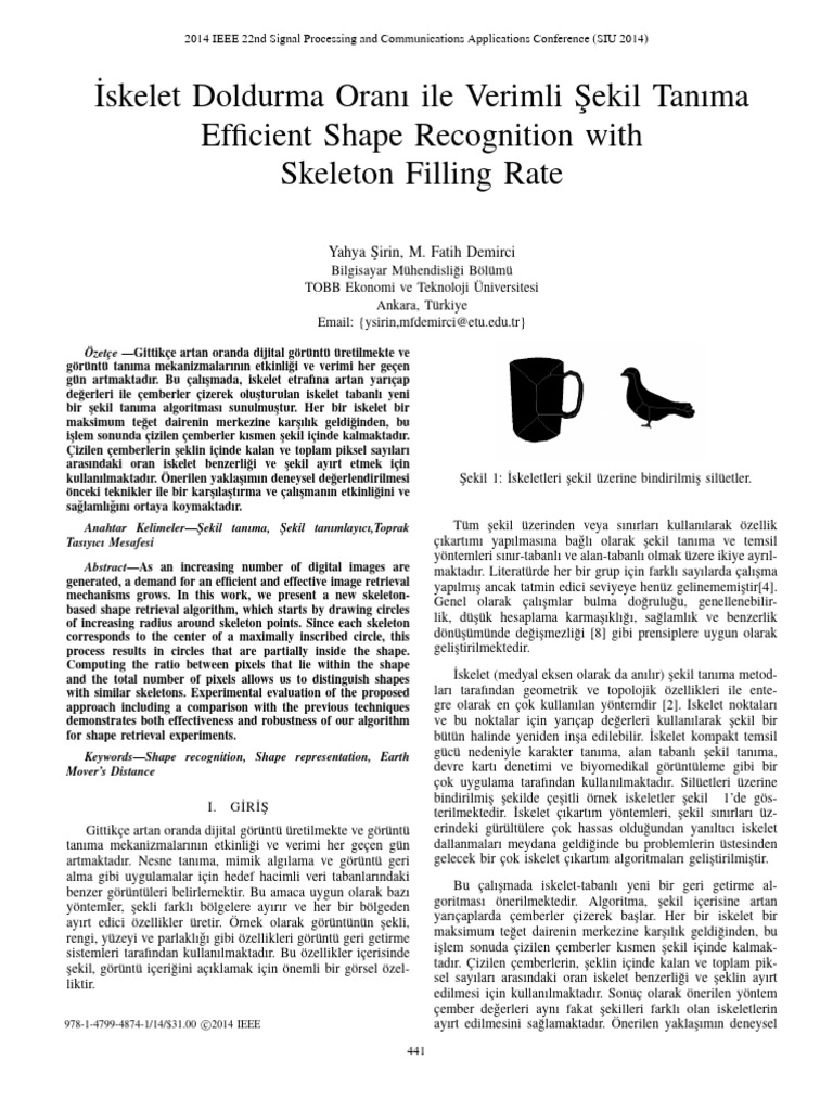 Efficient Shape Recognition With Skeleton Filling Rate | PDF