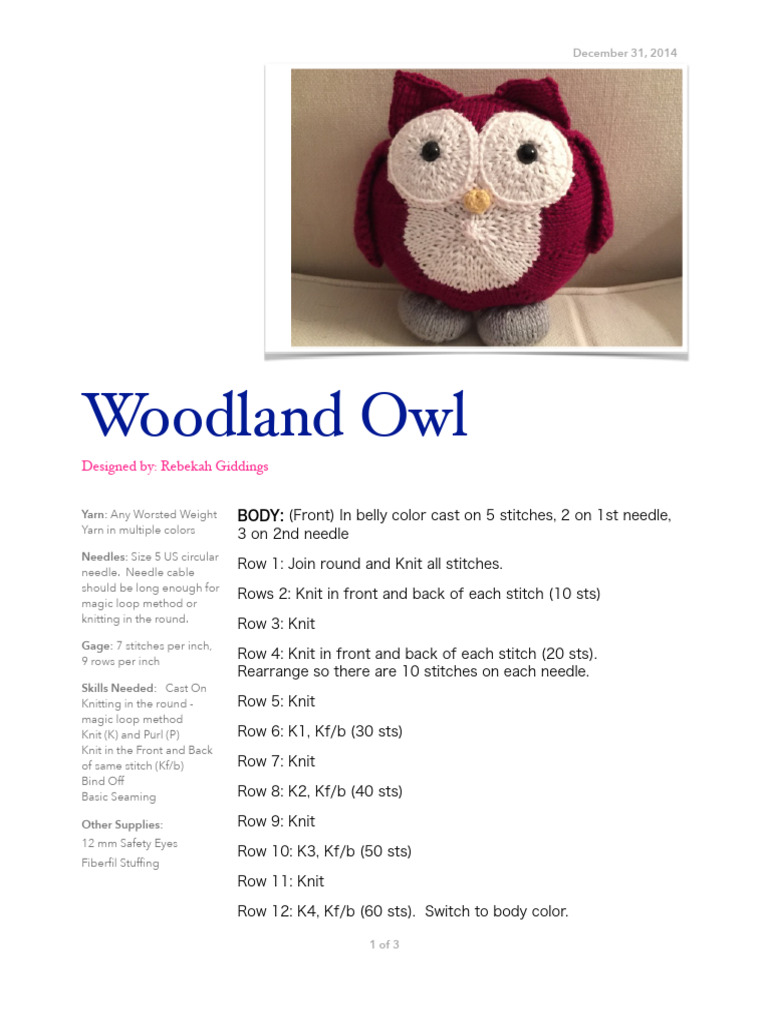 Woodland Owl by R Giddings | PDF