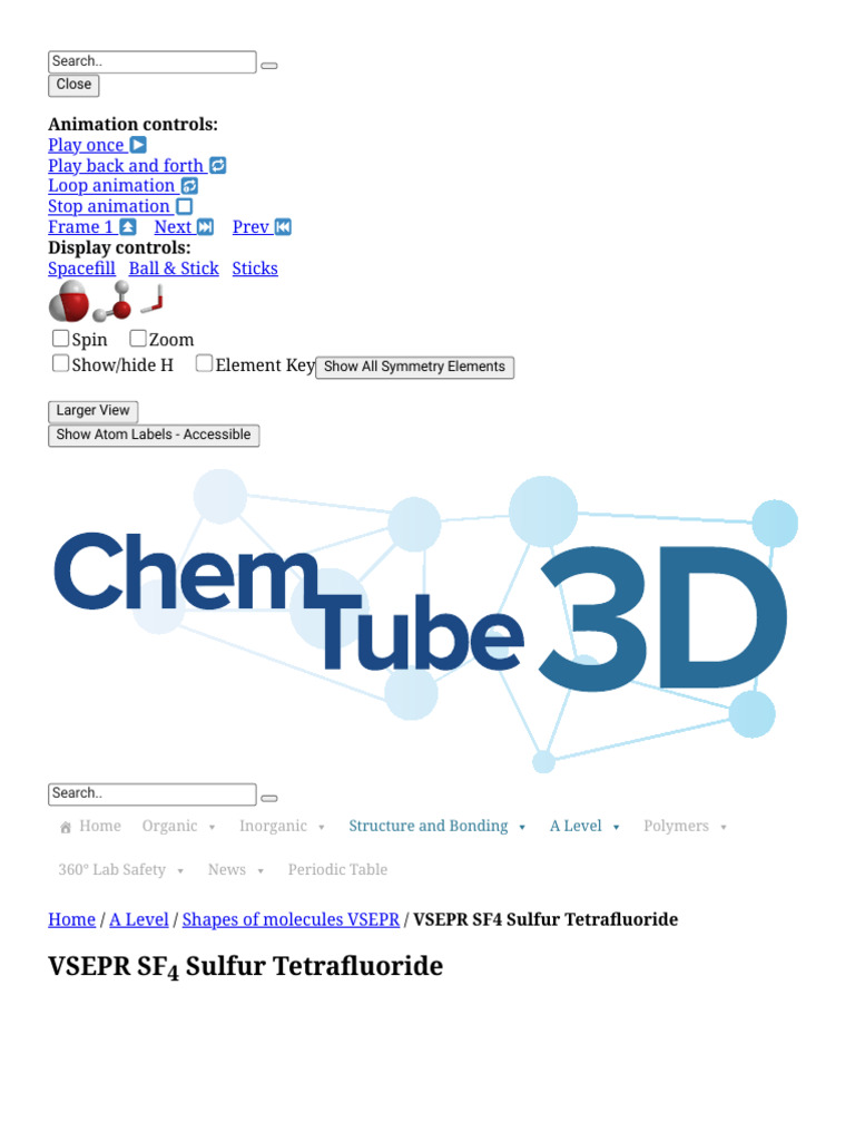 VSEPR SF4 Sulfur Tetrafluoride | PDF