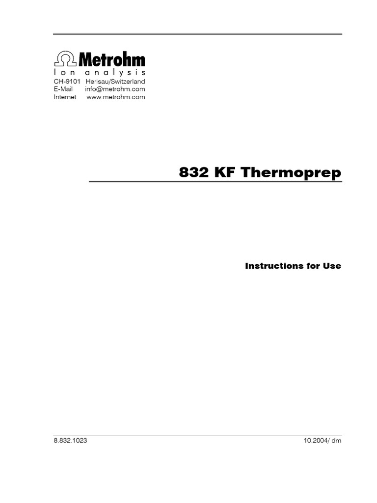 832 KF Thermoprep User Instructions | PDF | Fuse (Electrical) | Electricity