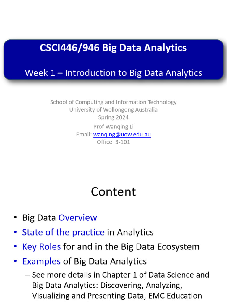 Introduction to Big Data Analytics | PDF | Big Data | Analytics