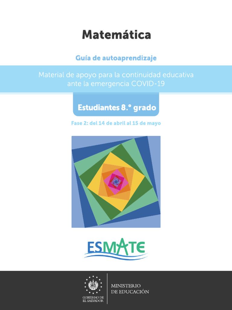 Guia de Autoaprendizaje Estudiantes Matematica 8 Grado F2 S1 | PDF