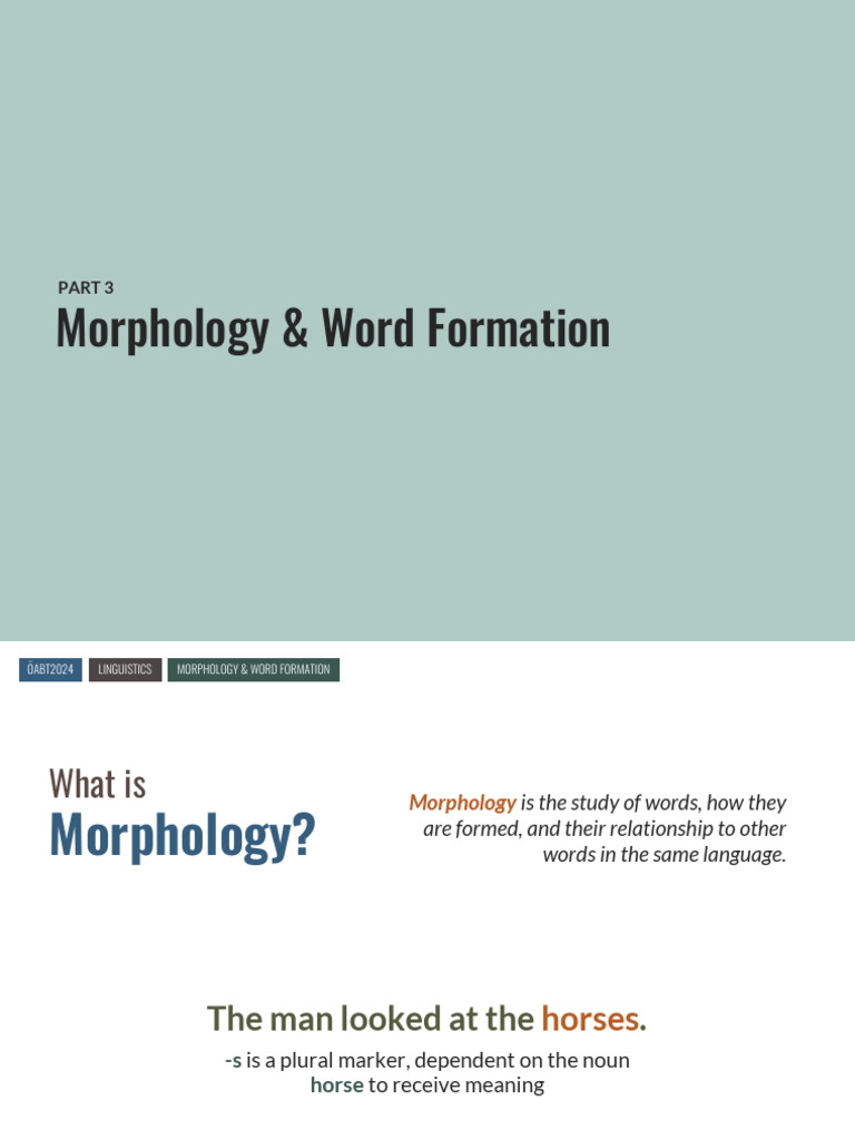 Morphology and Word Formation Explained | PDF | Morphology (Linguistics ...