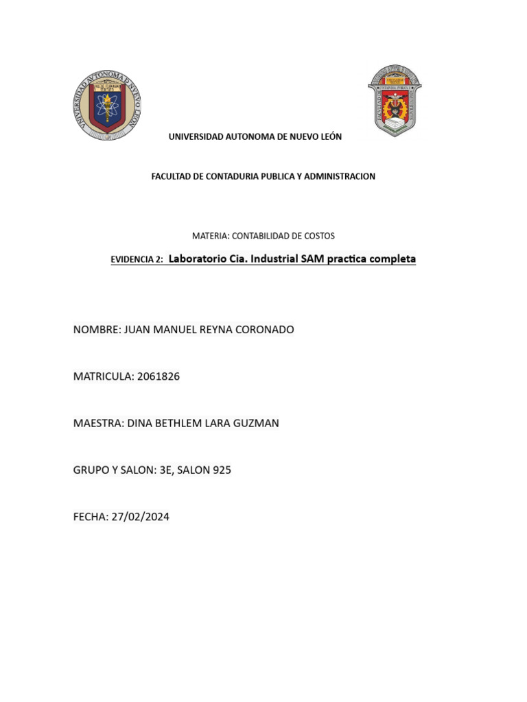 JMR EV2 ElemCostos | PDF