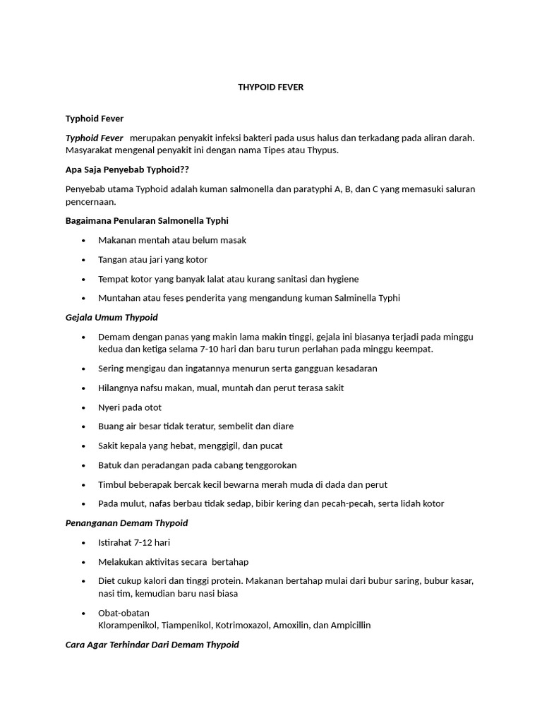 Thypoid Fever | PDF