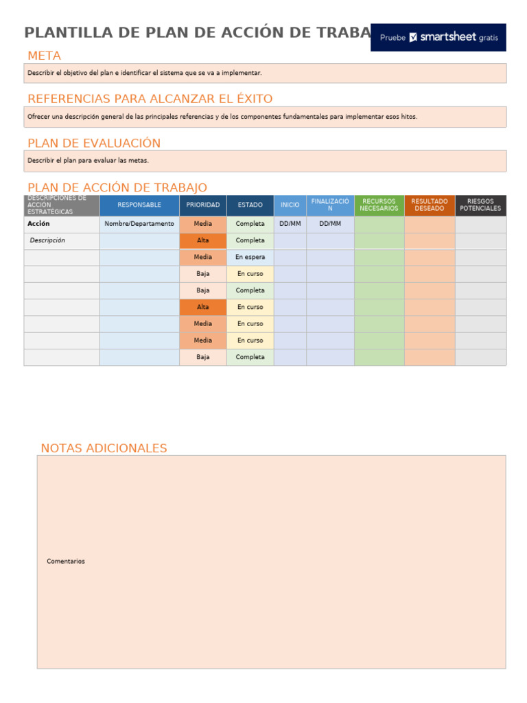 IC Work Action Plan 8595 WORD ES | PDF