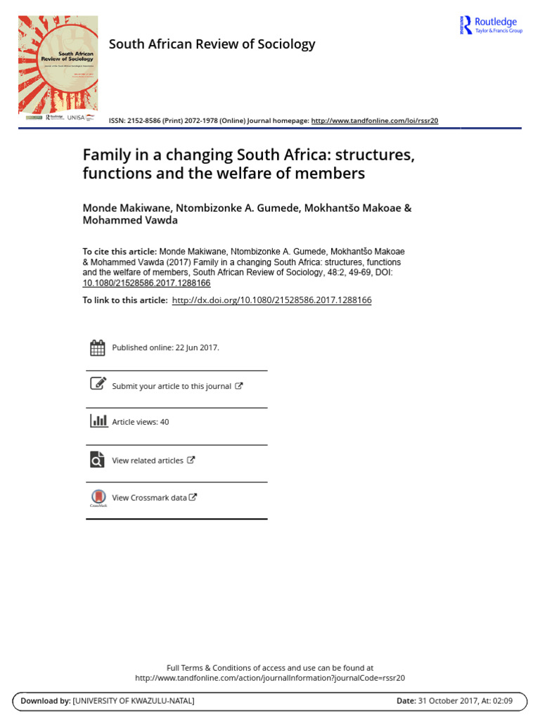 Changing Family Structures | PDF | Family | South Africa