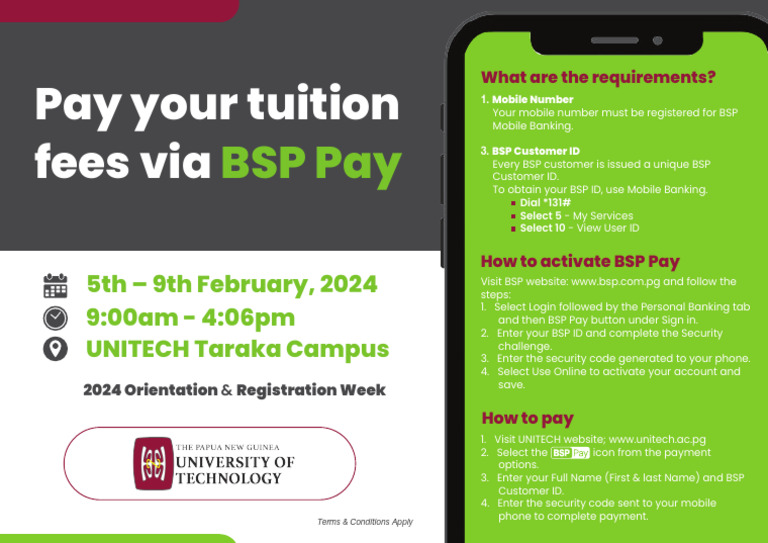 Pay Your Tuition Fees Via BSP Pay Unitech | PDF | Service Industries ...