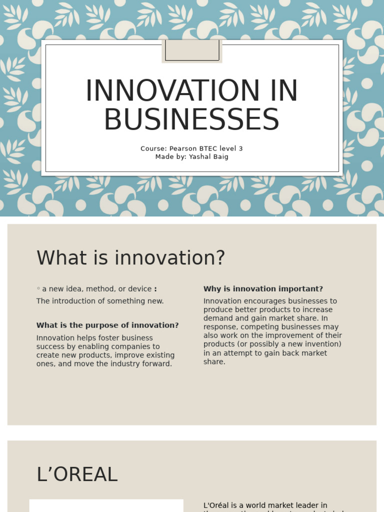 L'Oréal's Innovation Strategies in Beauty | PDF | Cosmetics | Innovation