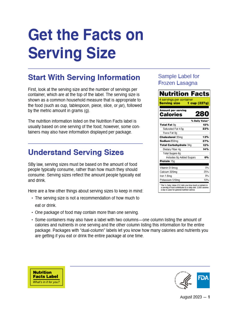 Serving Size Nutrition Facts Label 09072023 | PDF | Nutrition Facts ...