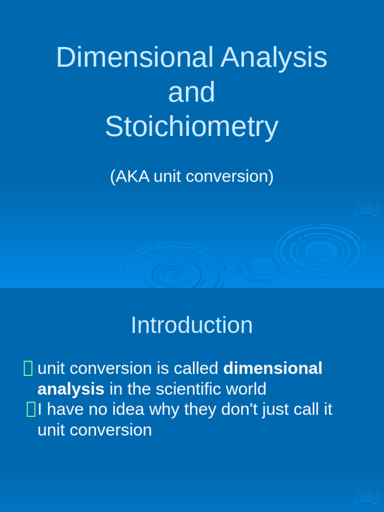 Dimensional Analysis Notes | PDF | Mole (Unit) | Chemistry