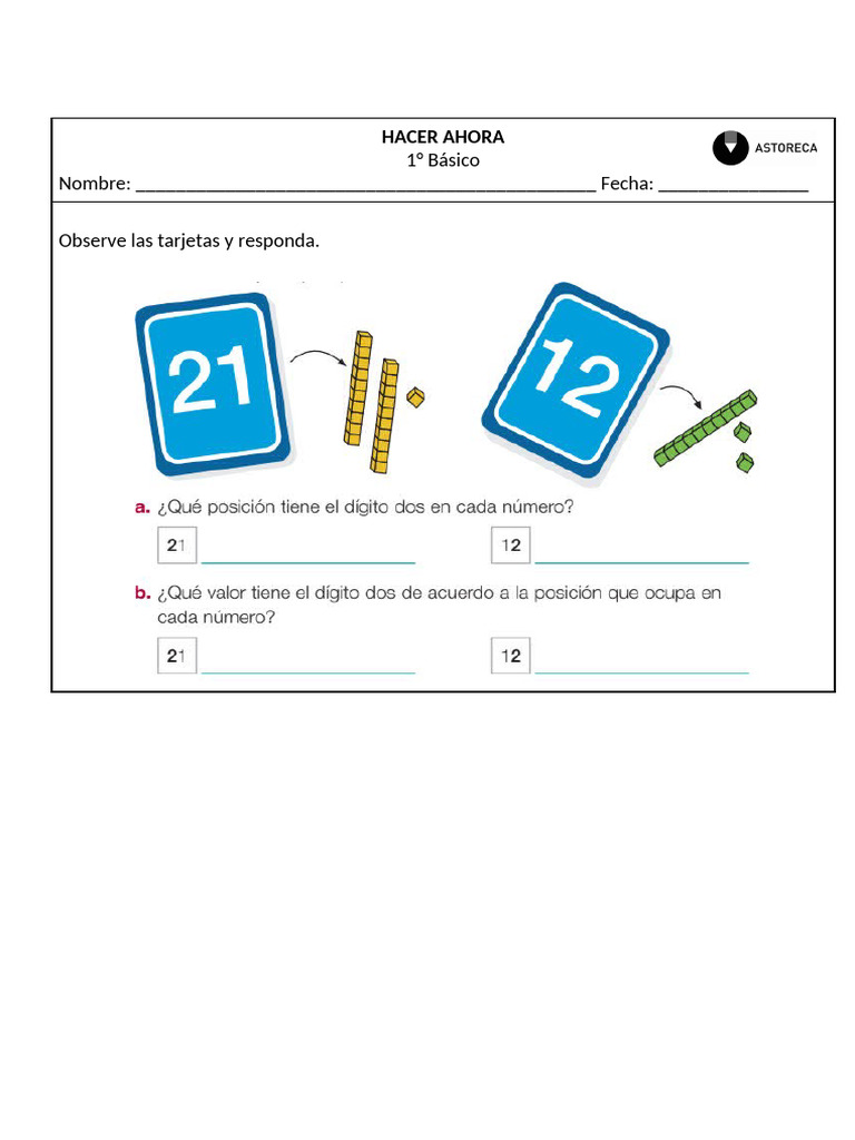 Eje Números - Valor Posicional, Valor Del Dígito | PDF