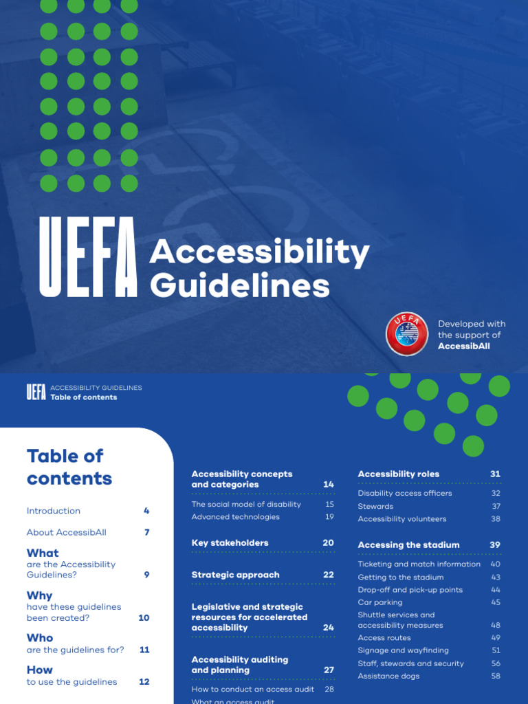 Uefa Accessibility Guidelines | PDF | Accessibility | Disability