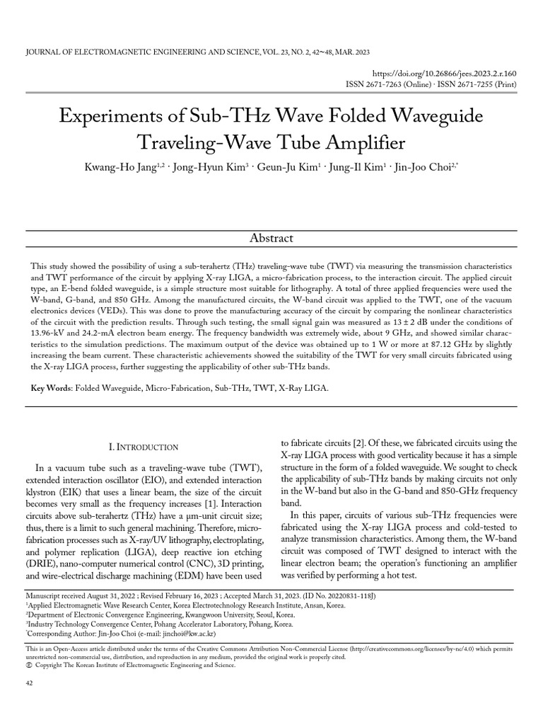 Experiments_of_Sub-THz_Wave_Folded_Waveguide_Trave | PDF | Amplifier ...