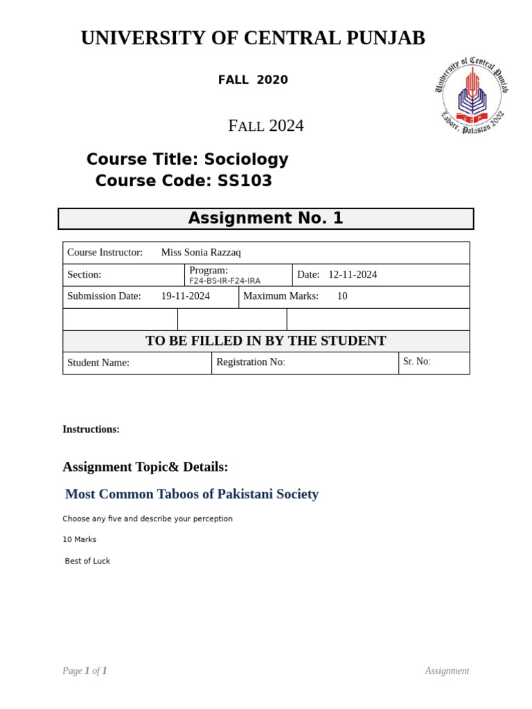 Assignment Template | PDF