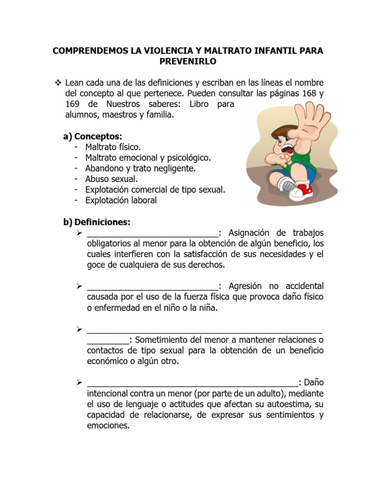 Comprendemos La Violencia Y Maltrato Infantil Para Prevenirlo Pdf
