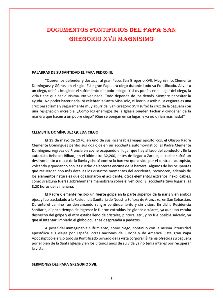 Documentos Pontificios Del Papa San Gregorio Xvii Magnisimo Extractos | PDF | María, madre de ...