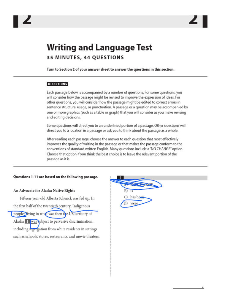 Writing and Language Test Overview | PDF | Human Rights