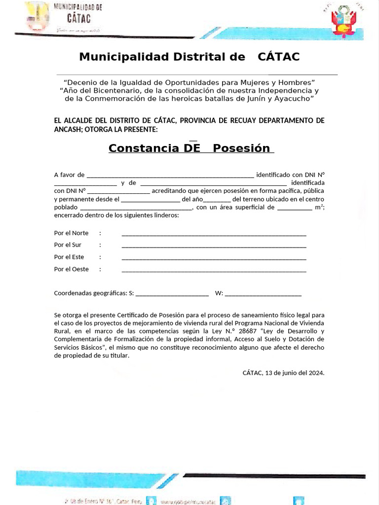 Municipalidad Distrital de CÁTAC | PDF
