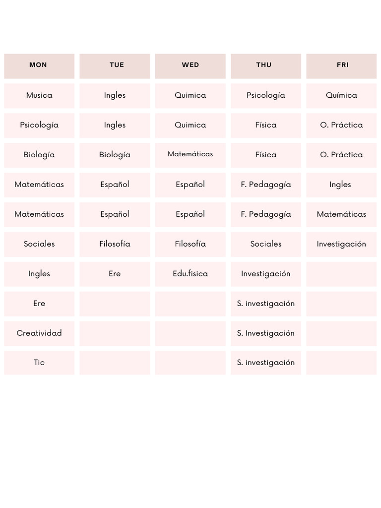 Pink & White Schedule Weekly Planner | PDF