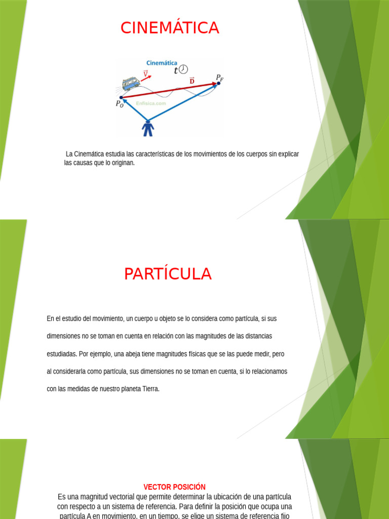 Definiciones Generales de Cinemática | PDF | Velocidad | Velocidad