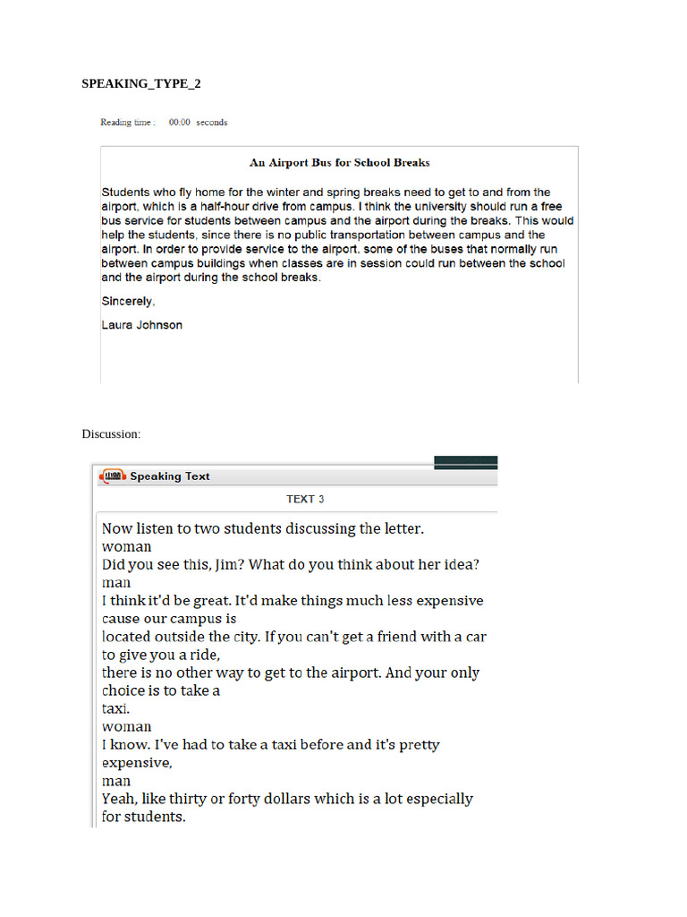 Speaking Type 2 | PDF