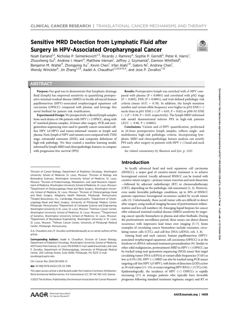 Surgical Drain Fluid As A Novel Liquid Biopsy Analyte To Measure ...