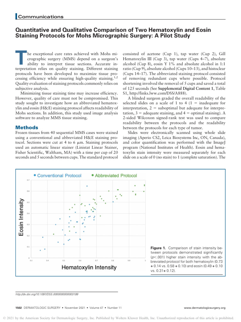 H&E Staining Protocols in Mohs Surgery | PDF | Staining