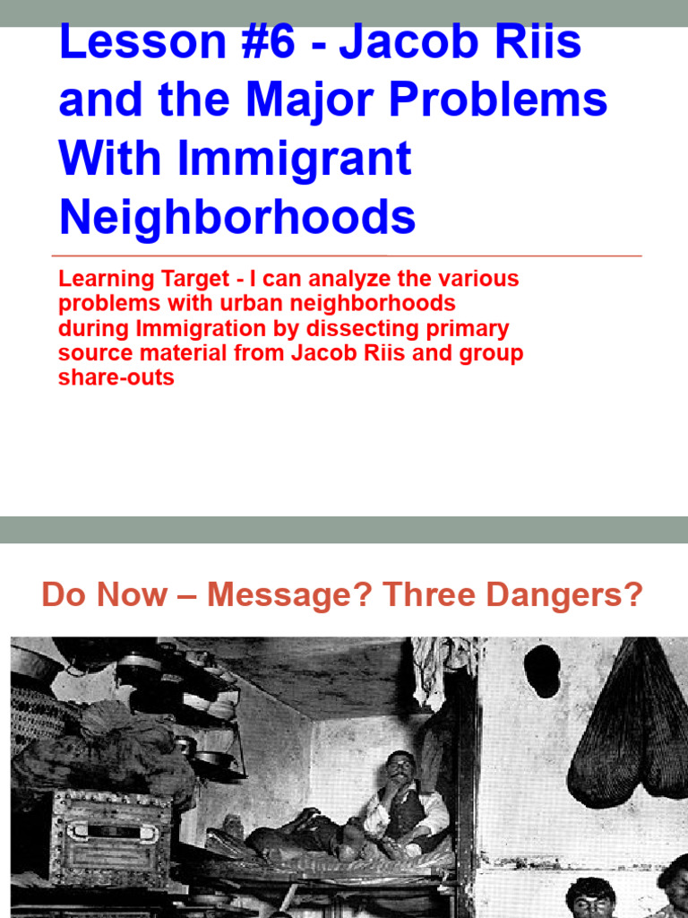 Jacob Riis: Urban Immigrant Challenges | PDF