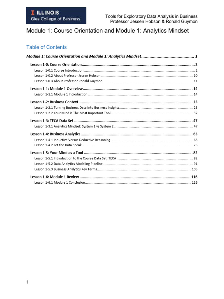 Tools For Exploratory Data Analysis in Business Module 1 Transcript | PDF | Data Analysis ...