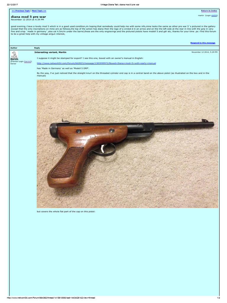 Vintage Diana Mod 5 Insights | PDF | Projectiles | Projectile Weapons