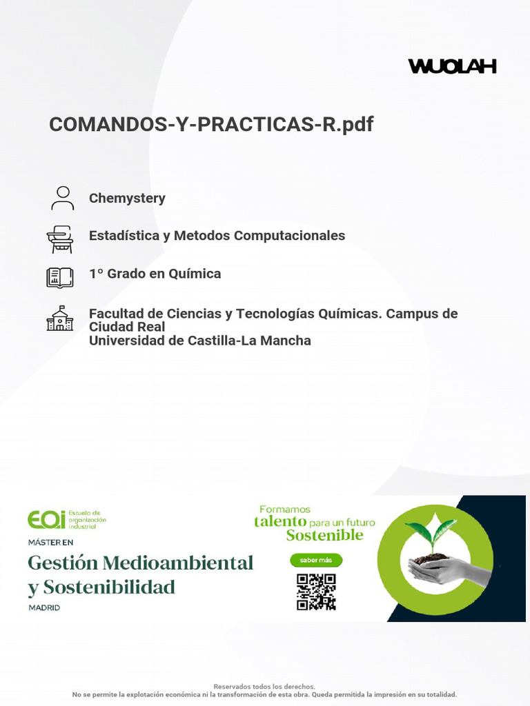 Wuolah Free Comandos y Practicas R | PDF | Regresión lineal | Análisis de regresión