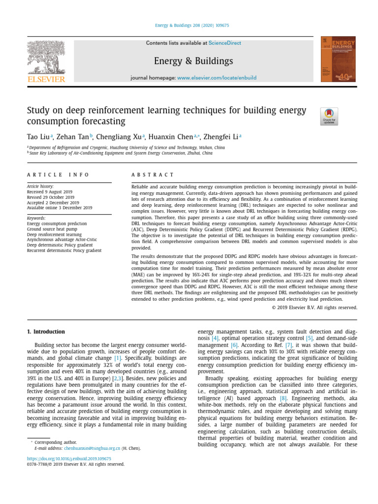 DRL Techniques for Building Energy Forecasting | PDF | Machine Learning ...
