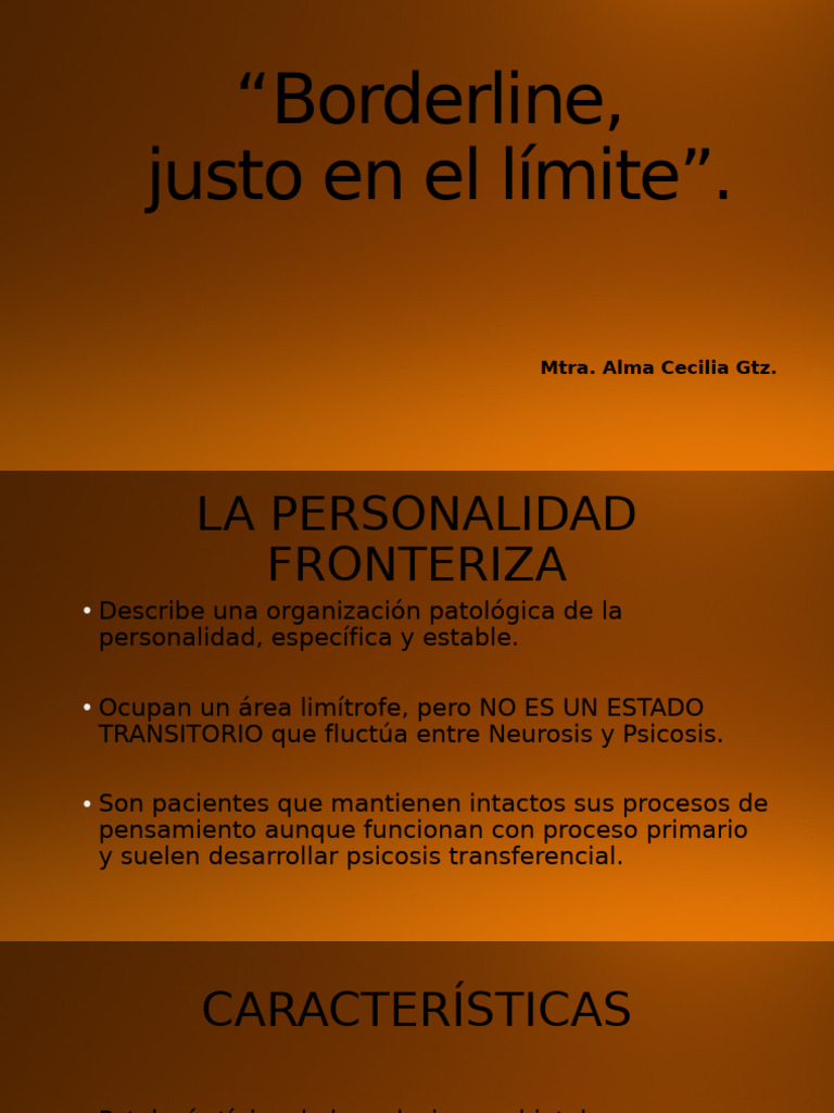 Lo Borderline, Lo Fronterizo. | PDF | Narcisismo | Neurosis