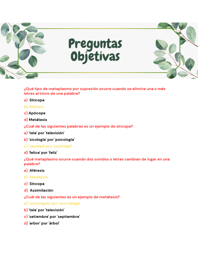 preguntas objetivas | PDF