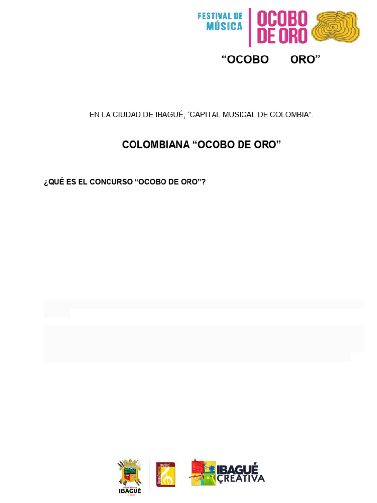 Concurso Nacional Ocobo de Oro 2024 | PDF | Colombia