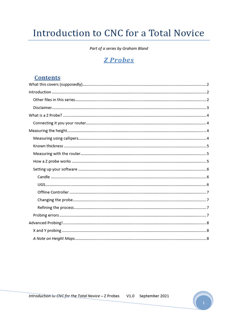 Introduction To CNC For A Total Novice - Z-Probes V1 | PDF | Numerical ...