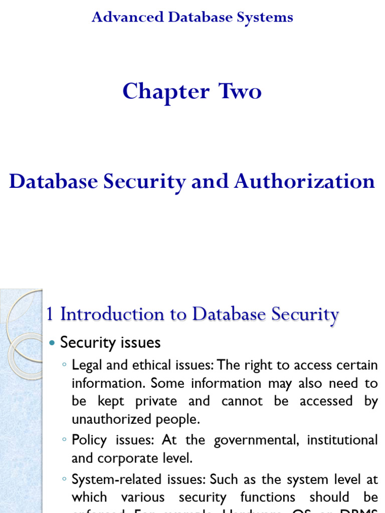 Chapter 2 DB Security & Authorization | PDF | Key (Cryptography) | Databases