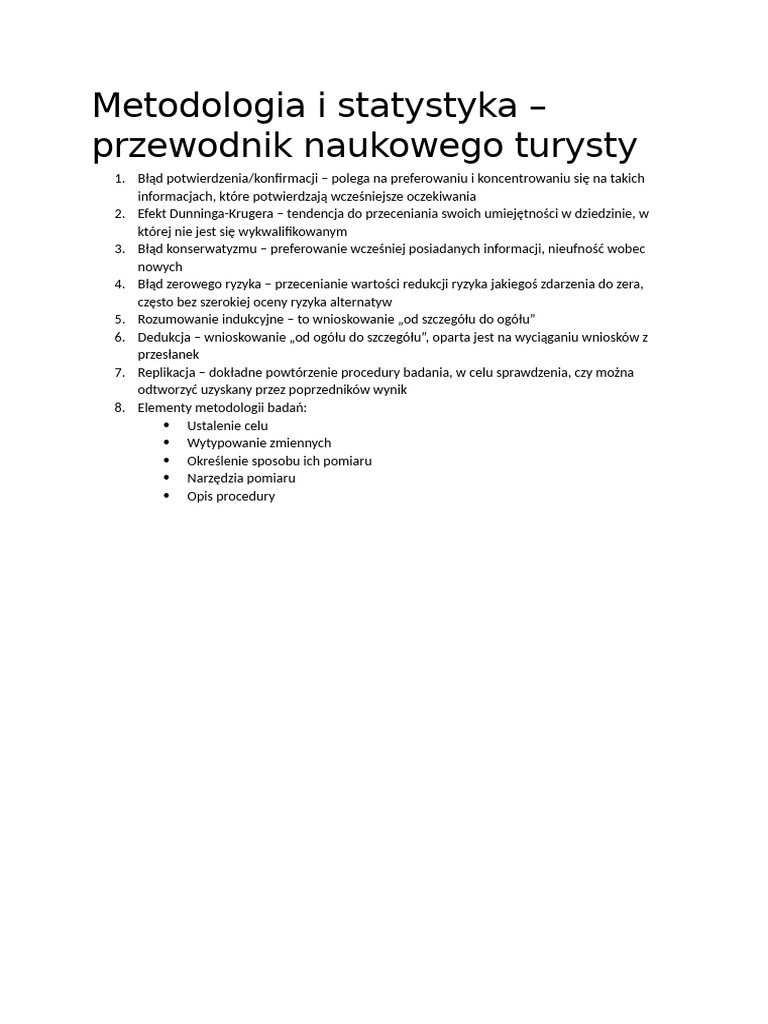 Metodologia I Statystyka | PDF