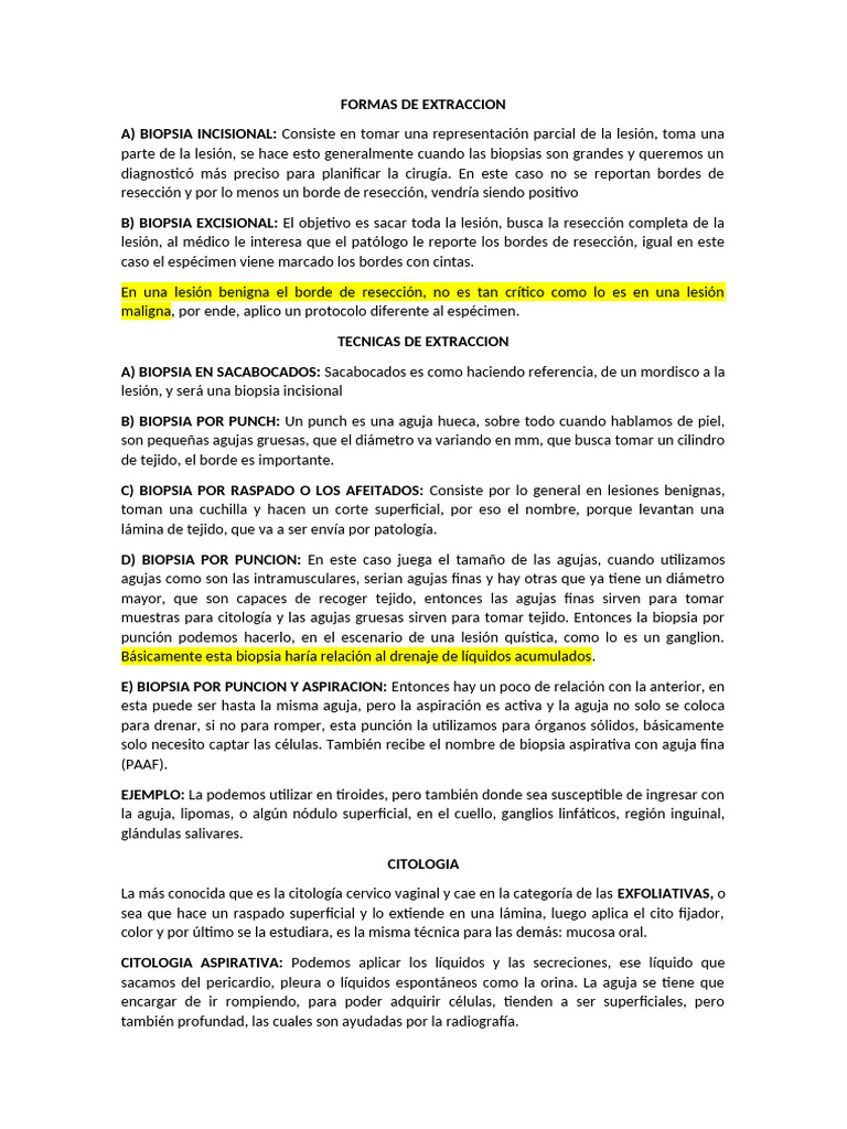 Clase 3 Formas de Extraccion Clase DR Silvio 31-01-23 | PDF | Biopsia ...
