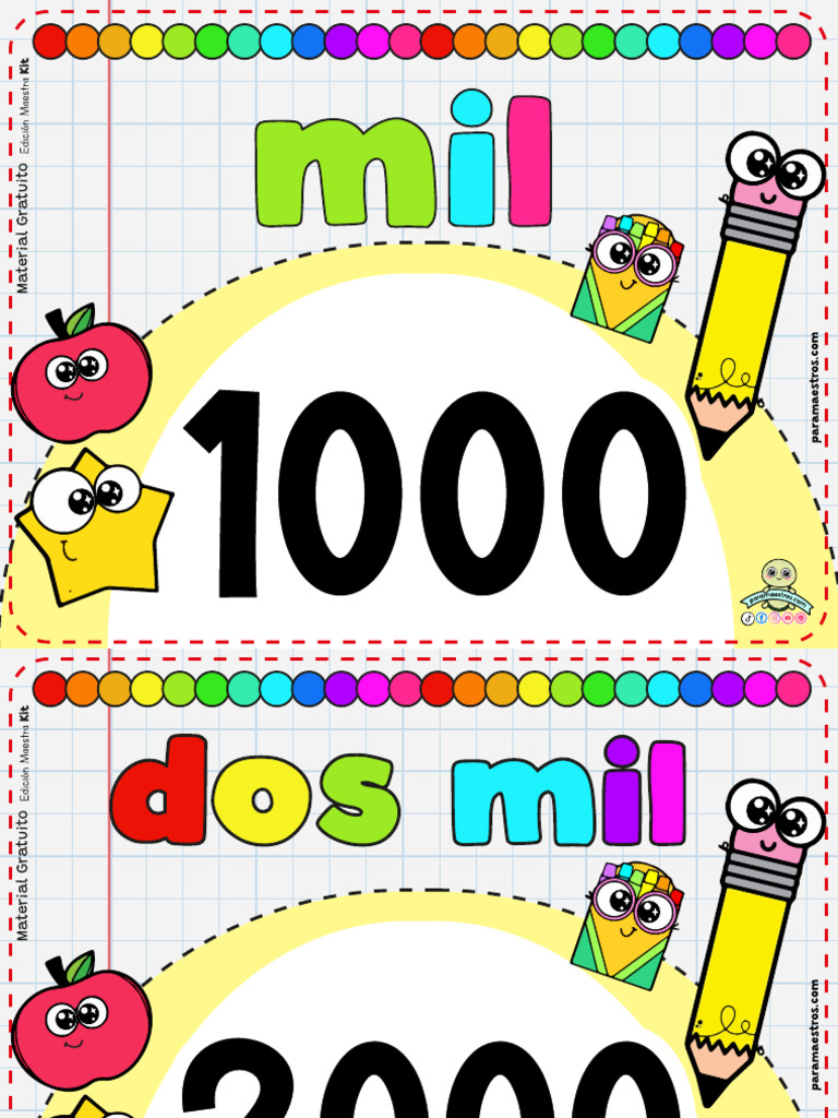 Números Material Gratuito Paramaestroscom1000 Al 10000 | PDF