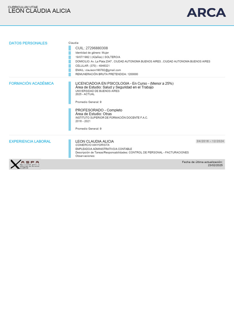CV - Leon Claudia Alicia | PDF
