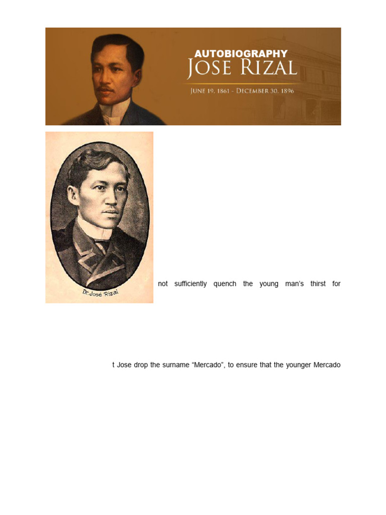 Sam AUTOBIOGRAPHY and Genealogy of Rizal | PDF | Philippines