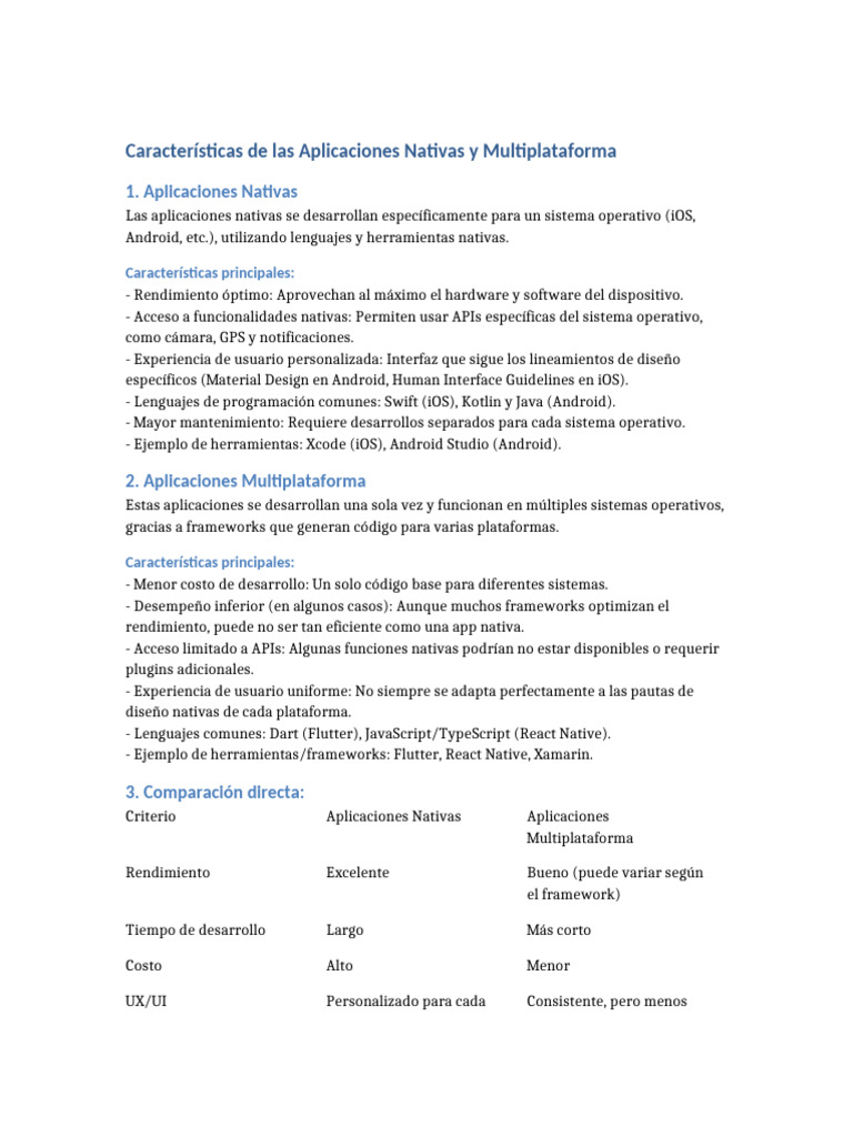 Aplicaciones Nativas Vs Multiplataforma | PDF
