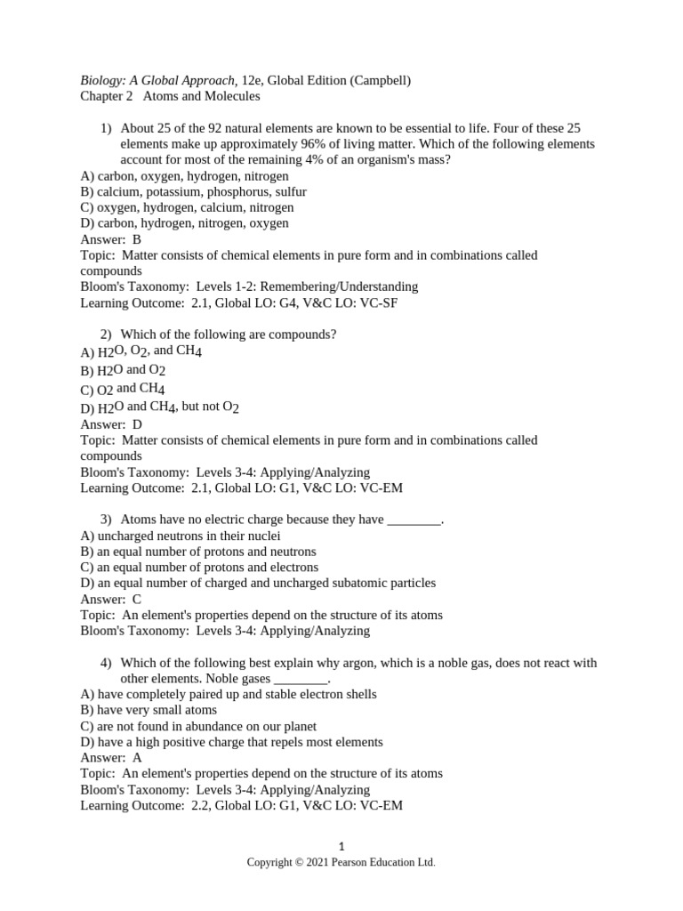 Atoms and Molecules | PDF | Chemical Bond | Ion