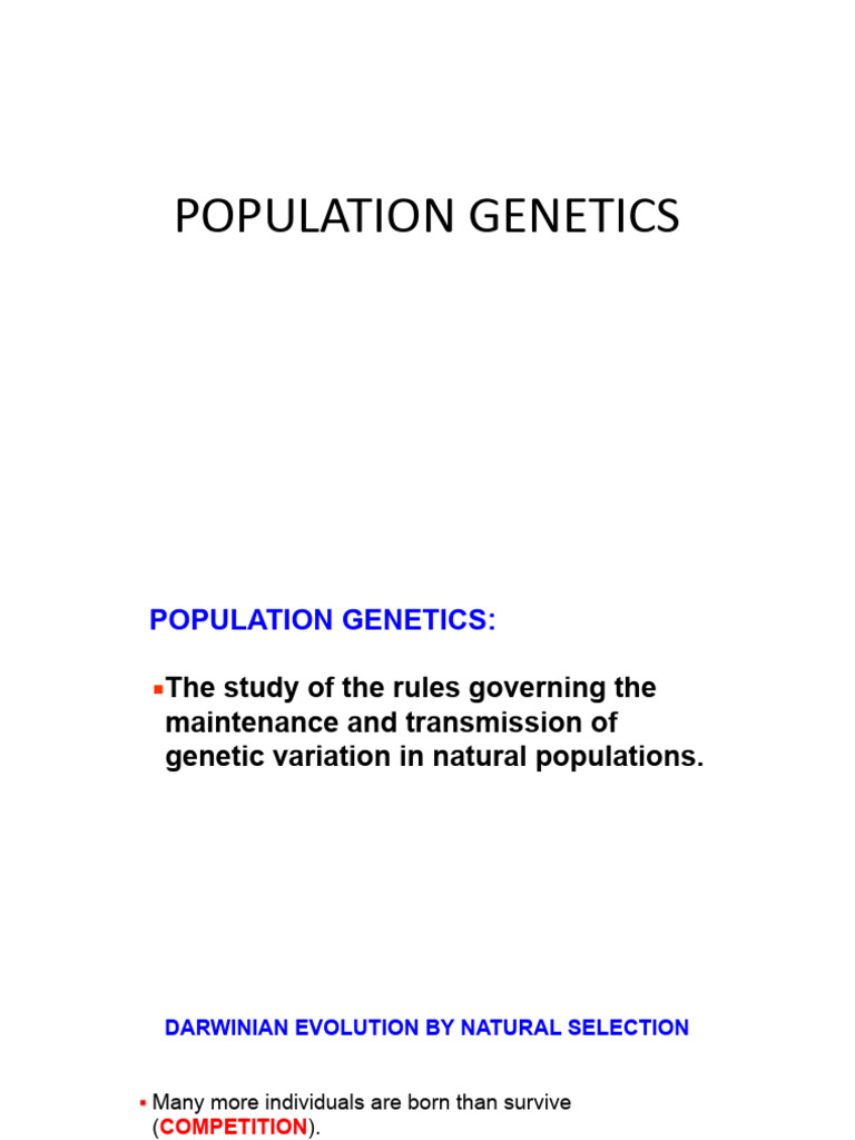 Population Genetics | PDF | Population Genetics | Evolution