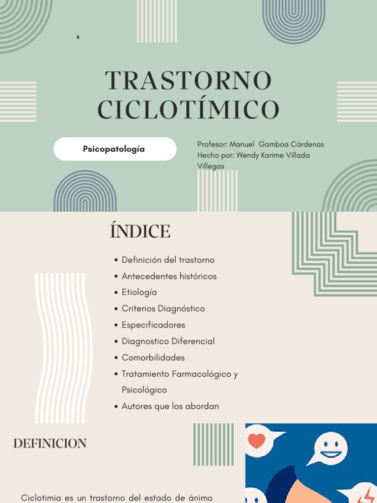 Trastorno Ciclotimico | PDF | Desorden bipolar | Depresión (estado de ...